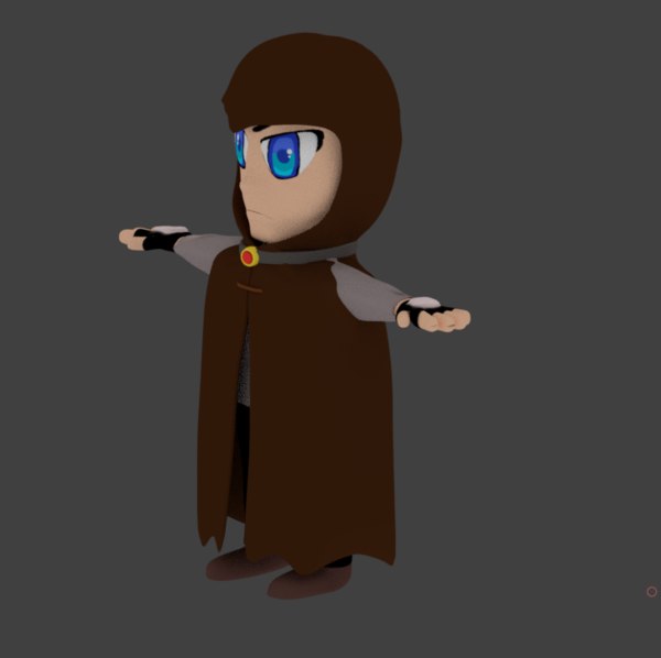 3D anime character cape model - TurboSquid 1384284