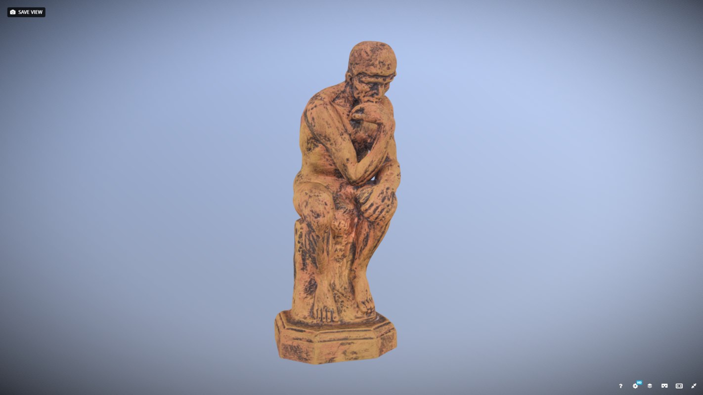 Thinker statue 3D model - TurboSquid 1384418