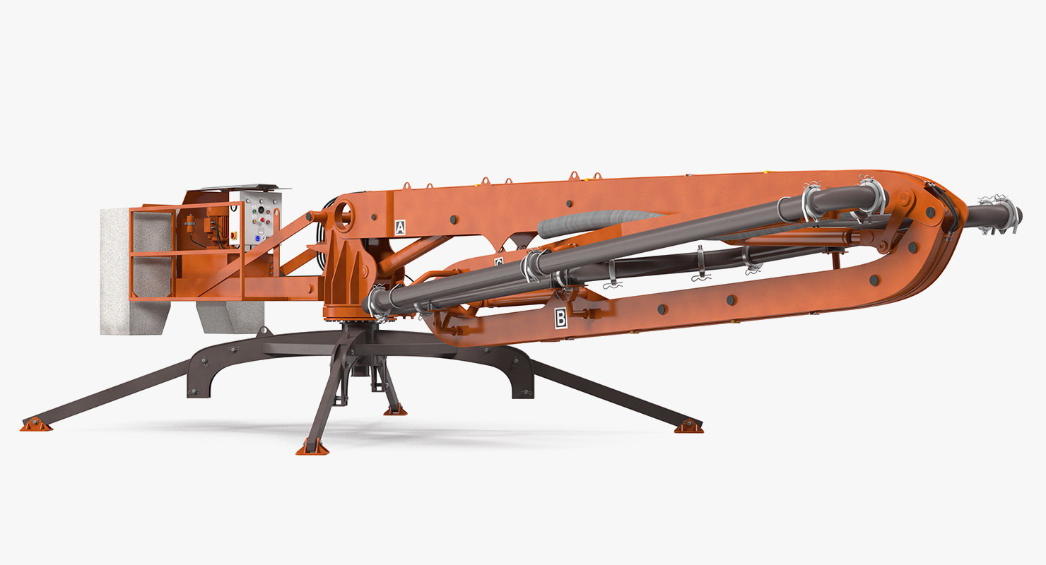 Concrete boom pump machine 3D model - TurboSquid 1384544