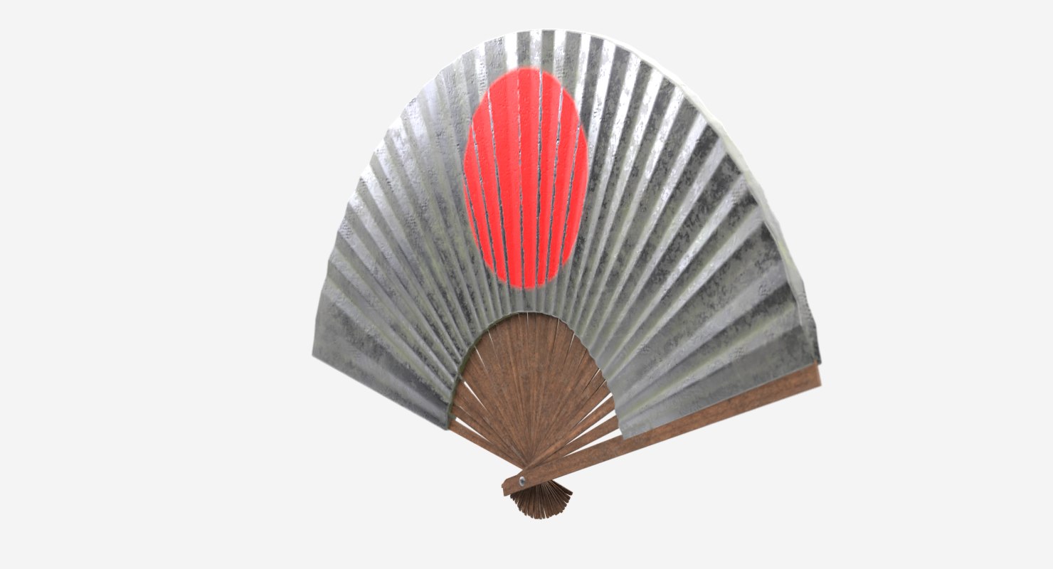 Antique japanese war fan 3D - TurboSquid 1384703
