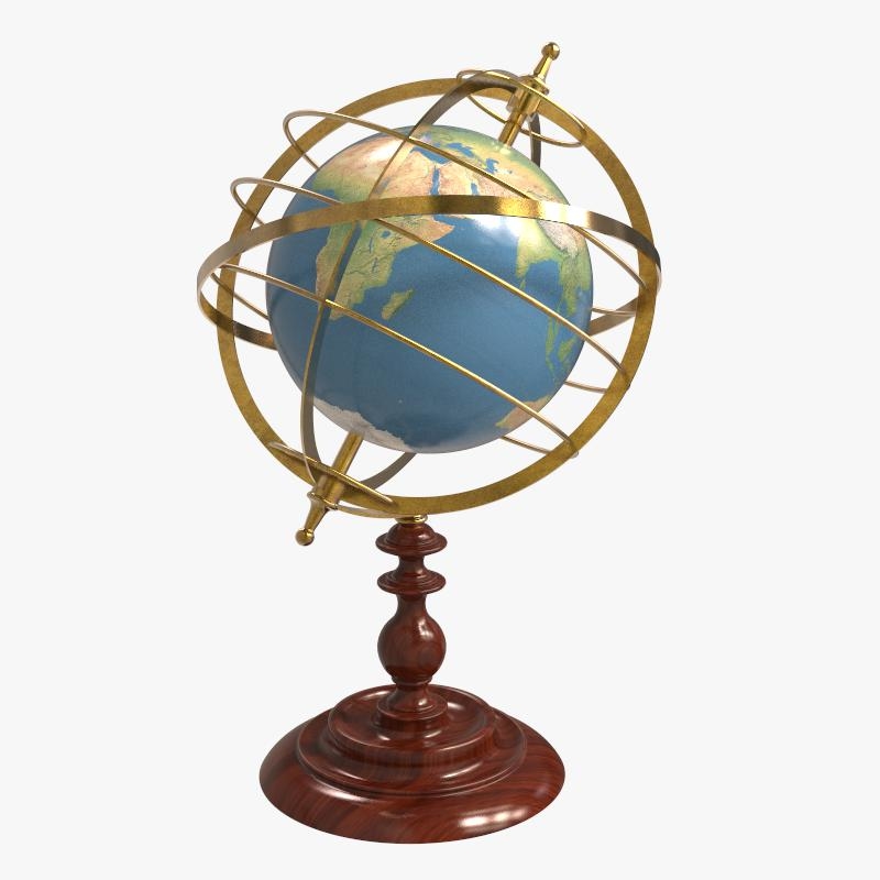 World globe terrestrial armillary sphere model - TurboSquid 1384878