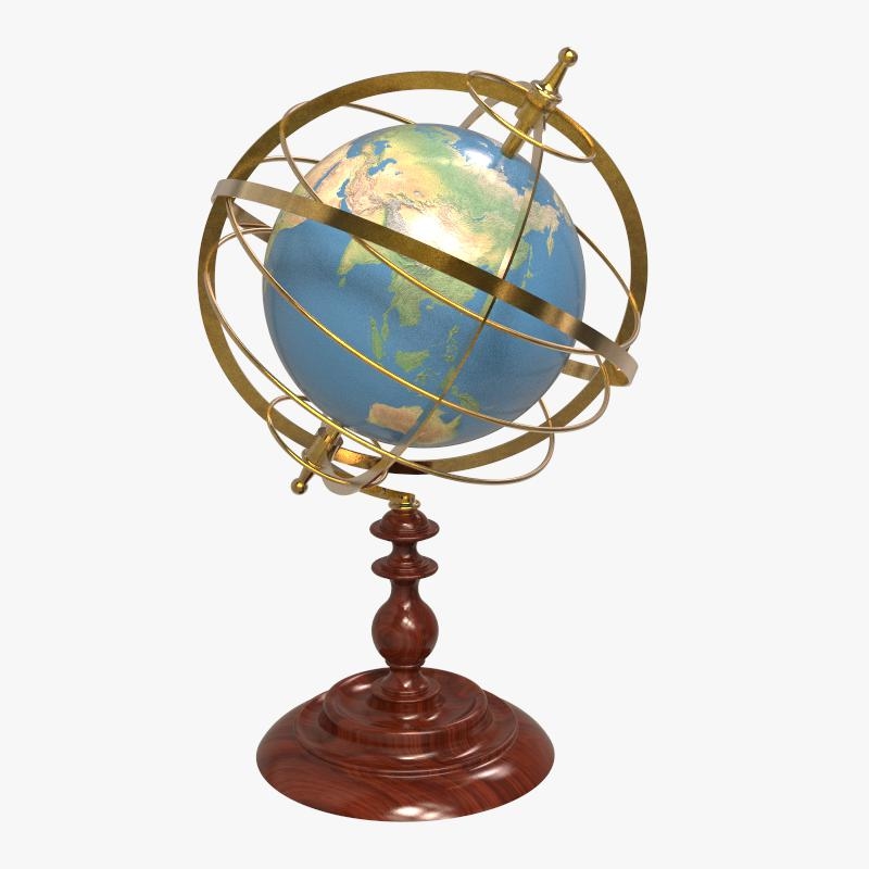 World globe terrestrial armillary sphere model - TurboSquid 1384878