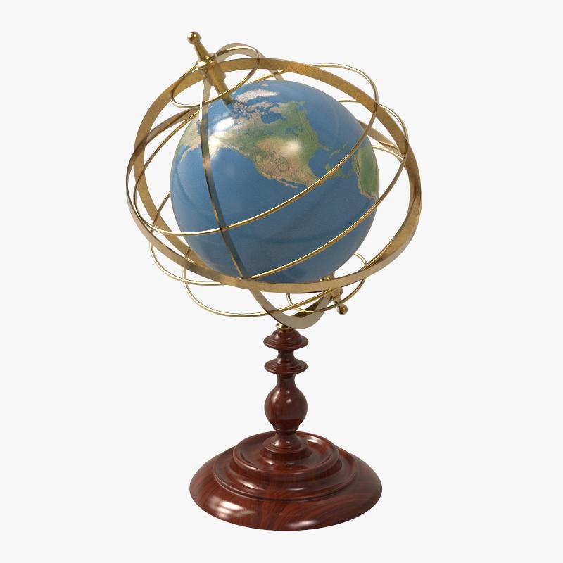 World globe terrestrial armillary sphere model - TurboSquid 1384878
