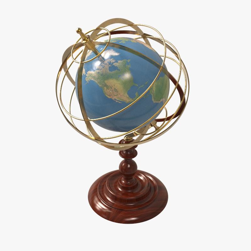 World globe terrestrial armillary sphere model - TurboSquid 1384878