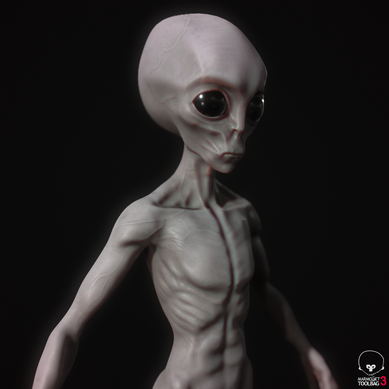 3D model grey alien pbr - TurboSquid 1384908