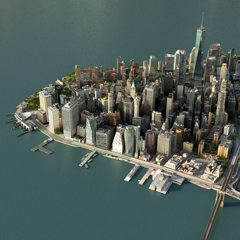 Manhattan lower 3D model - TurboSquid 1385166