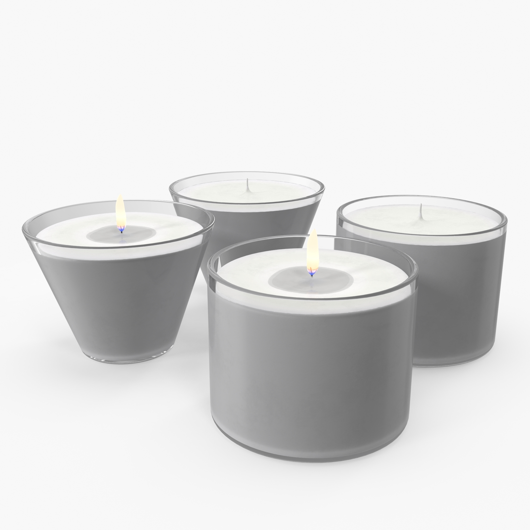 3D simple candles lit unlit - TurboSquid 1385274