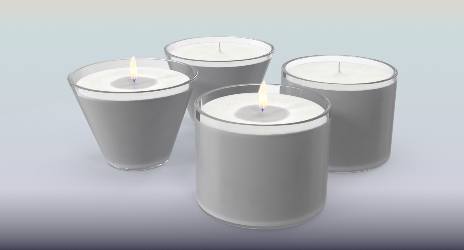 3D simple candles lit unlit - TurboSquid 1385274
