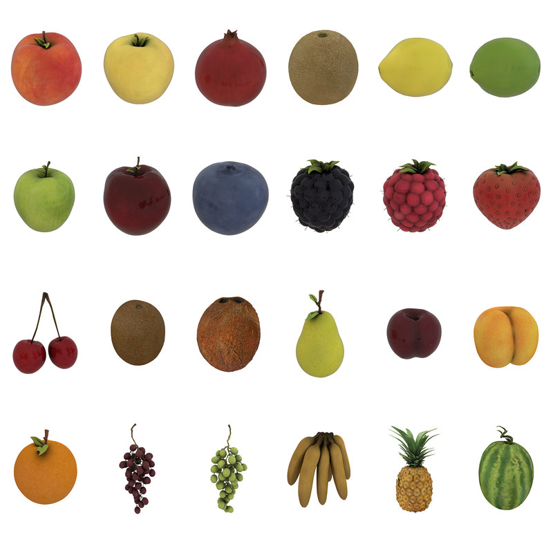 3D model pack 24 fruits - - TurboSquid 1385531