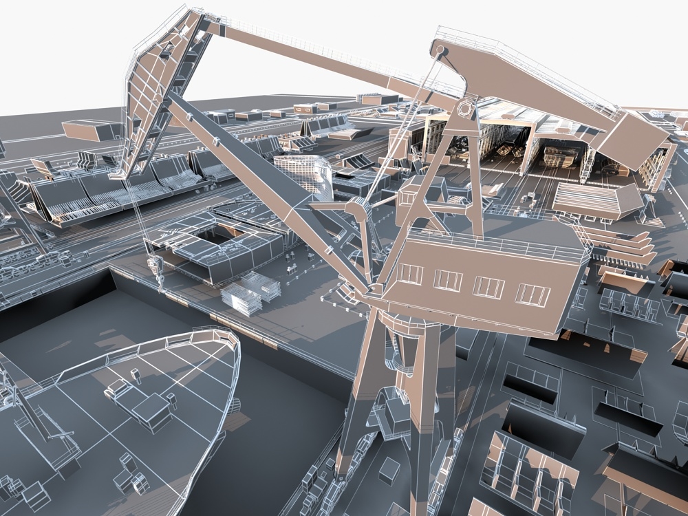 Ship shipyard 3D model - TurboSquid 1385639