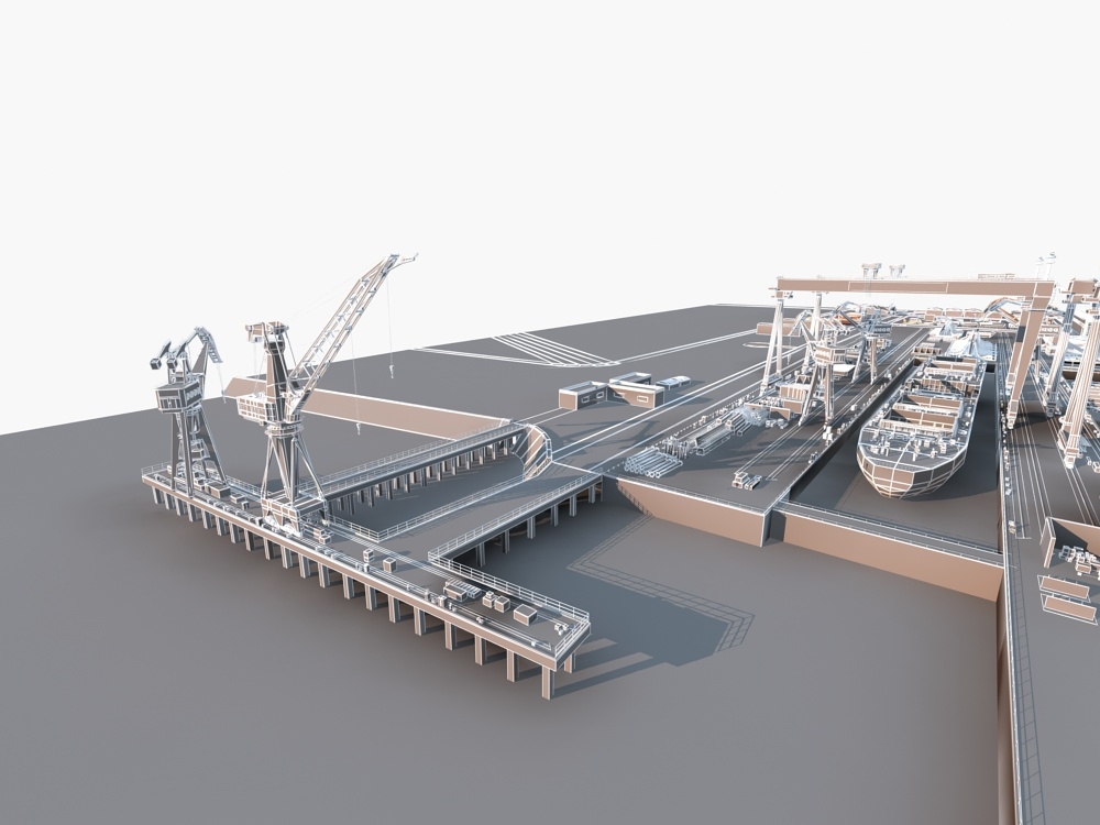 Ship shipyard 3D model - TurboSquid 1385639