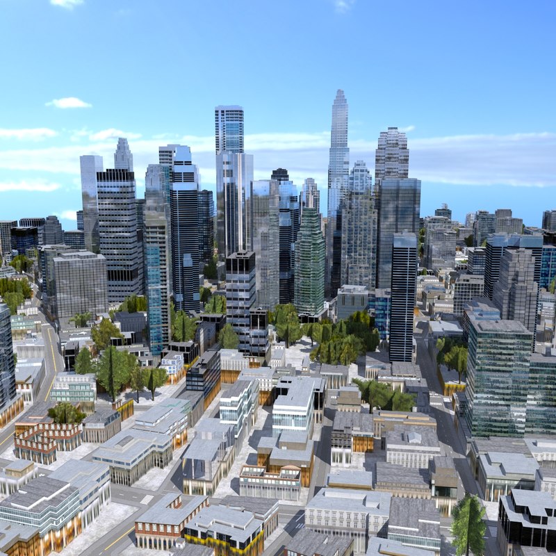 Cityscape scene highrise 3D model - TurboSquid 1385833