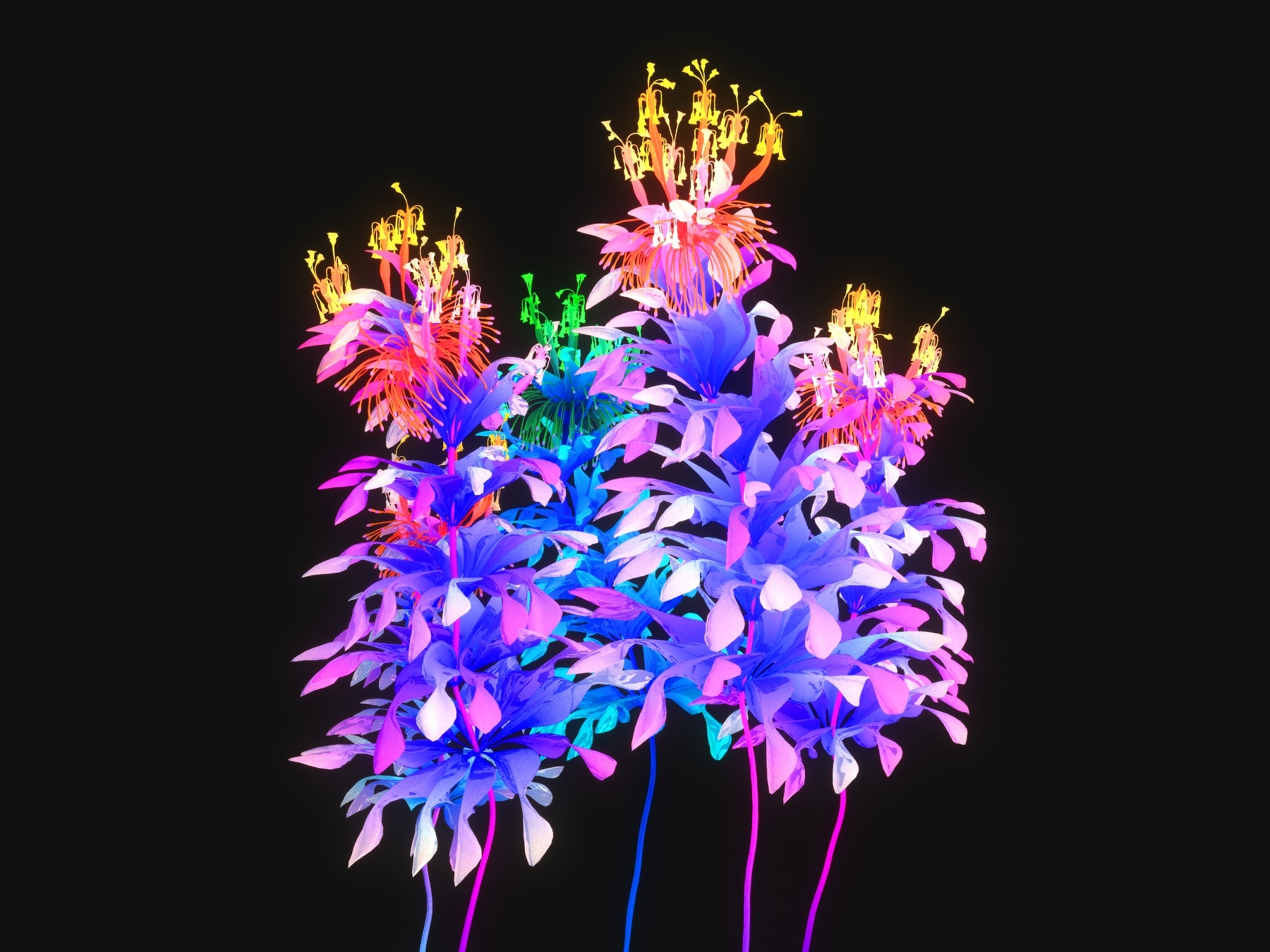 Glowing flower pack model - TurboSquid 1386142