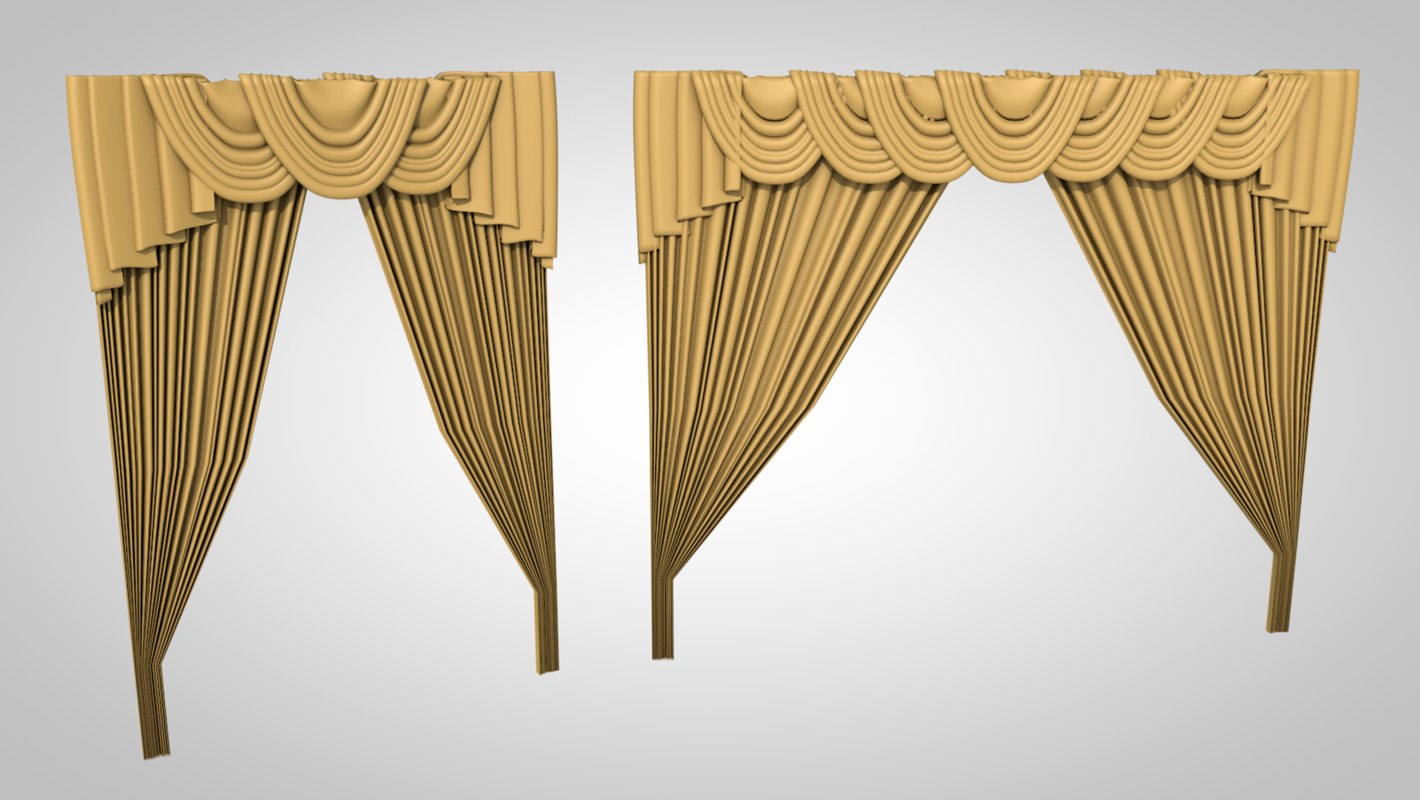 Classical curtains 3D model - TurboSquid 1386159