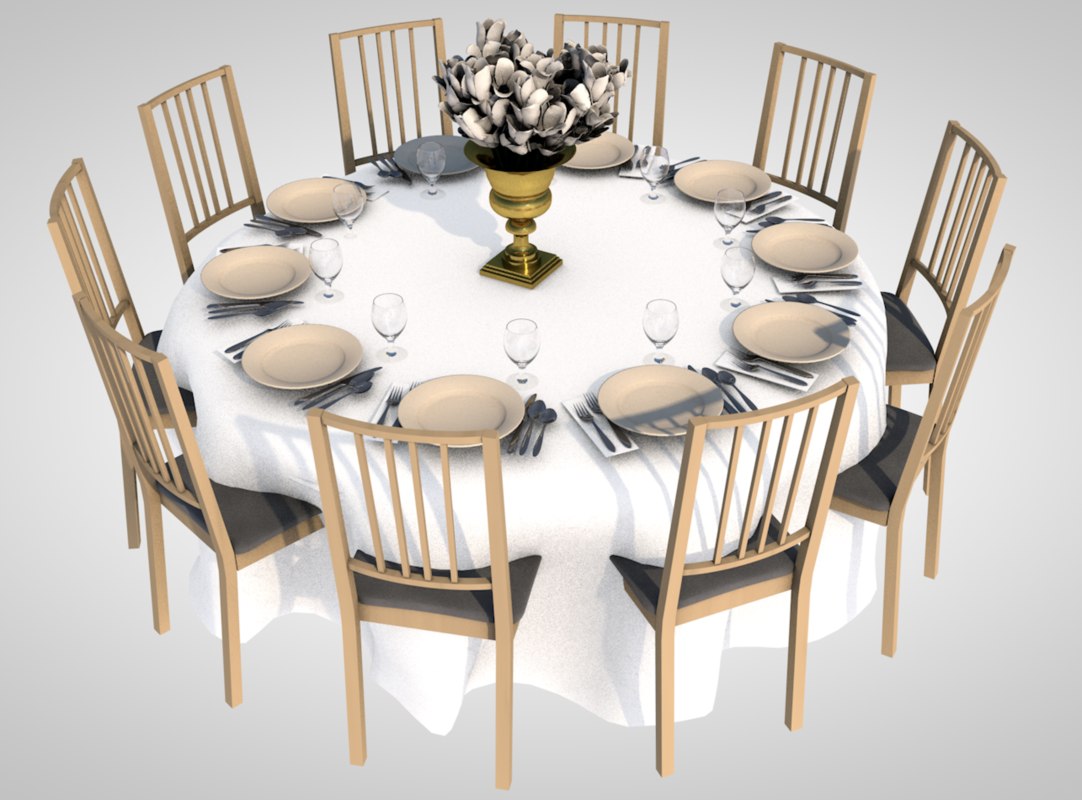 Banquet table dinner 3D - TurboSquid 1386172