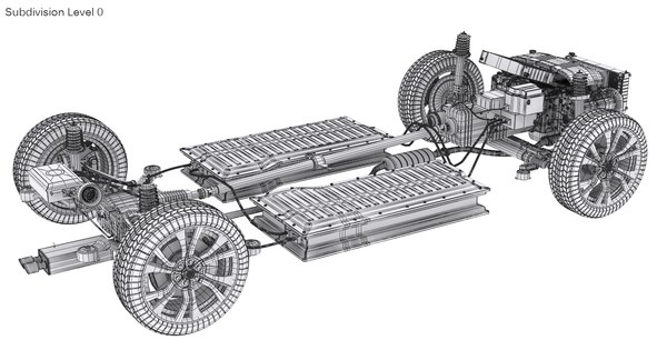 3D rwd hybrid chassis - TurboSquid 1386589