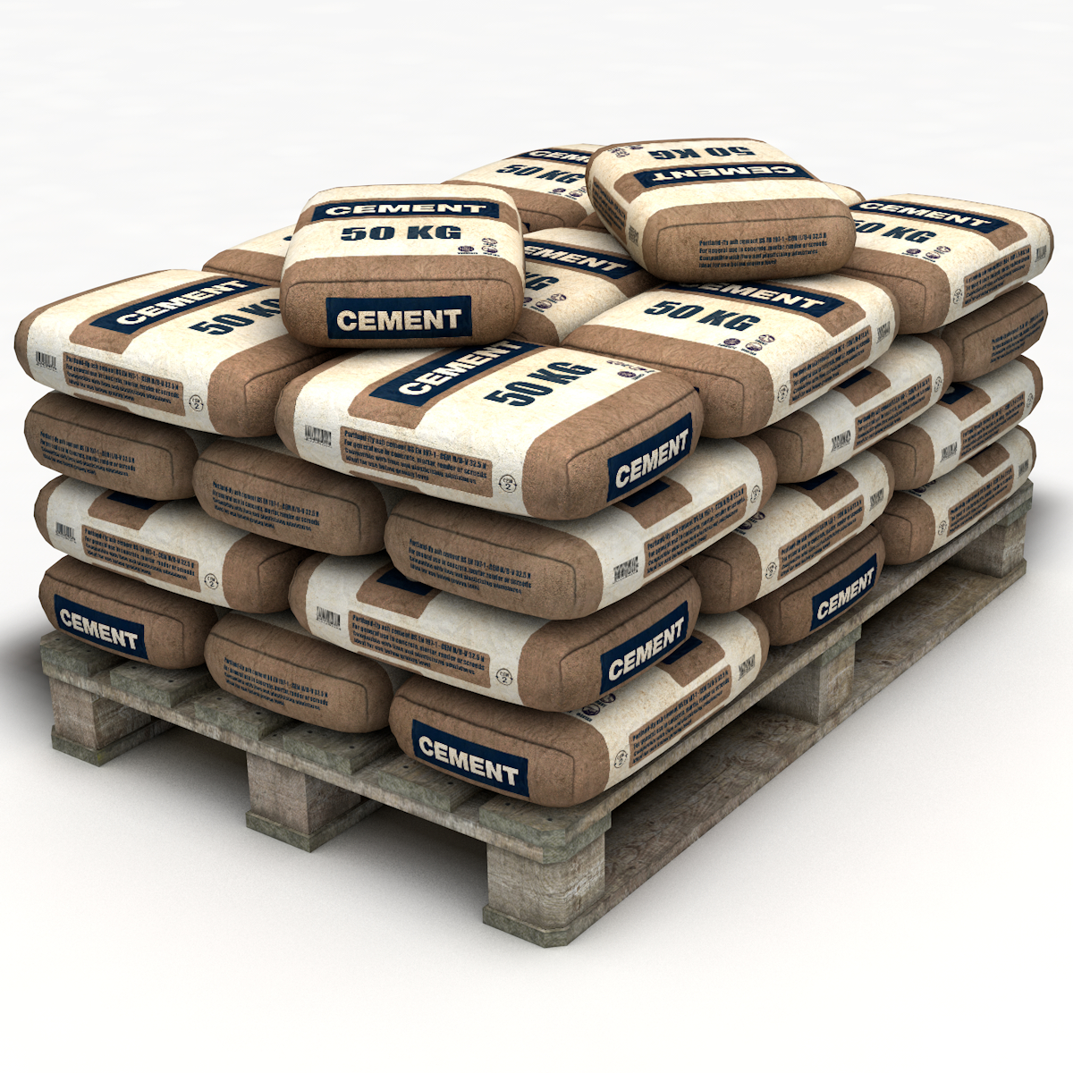 Palete Com Sacos De Cimento Modelo 3D - TurboSquid 1386819