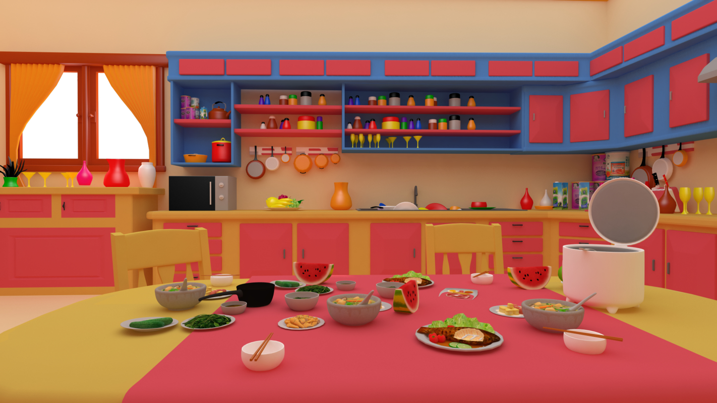3D kitchen cartoon - asset - TurboSquid 1386955