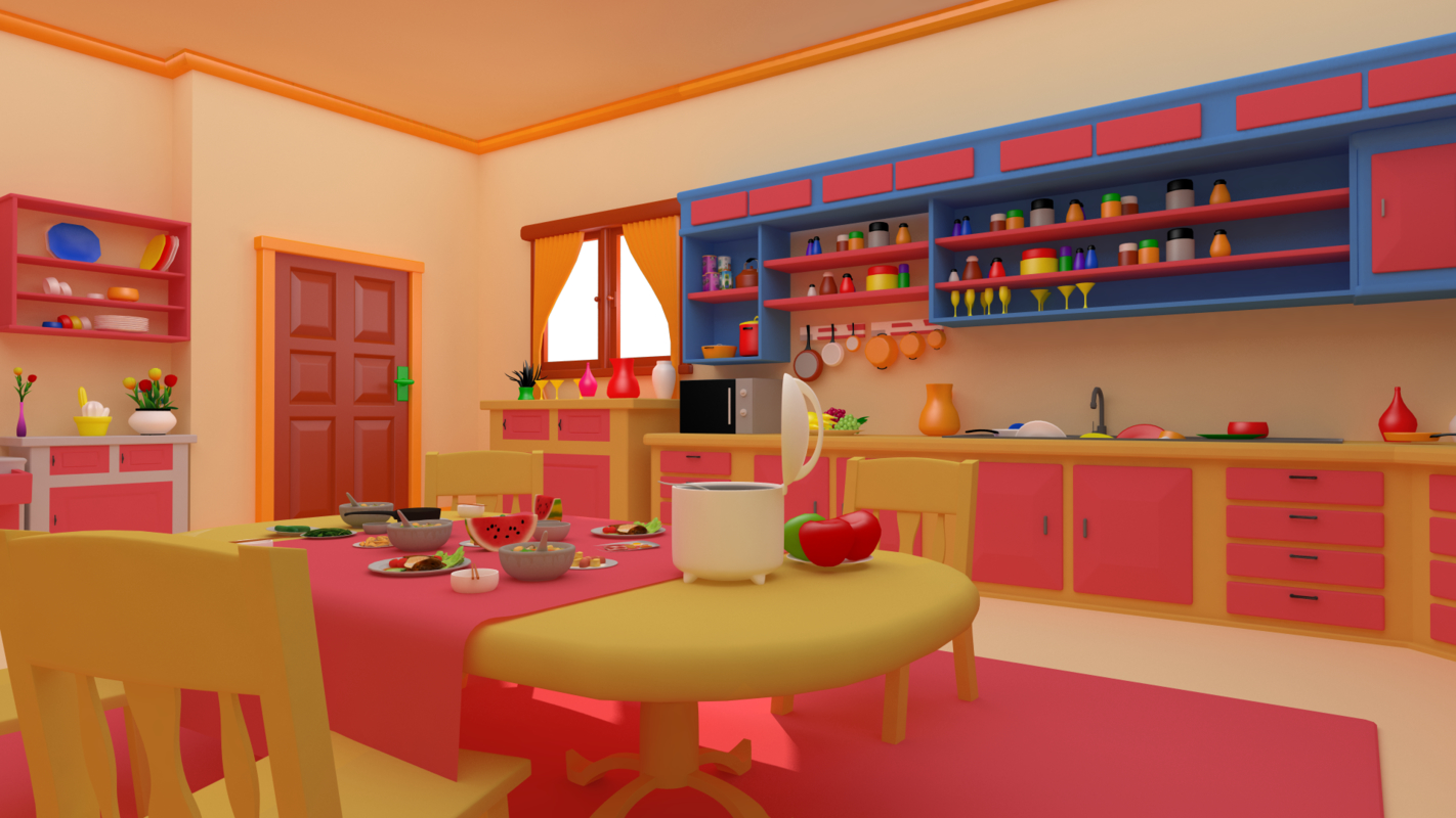 3D kitchen cartoon - asset - TurboSquid 1386955