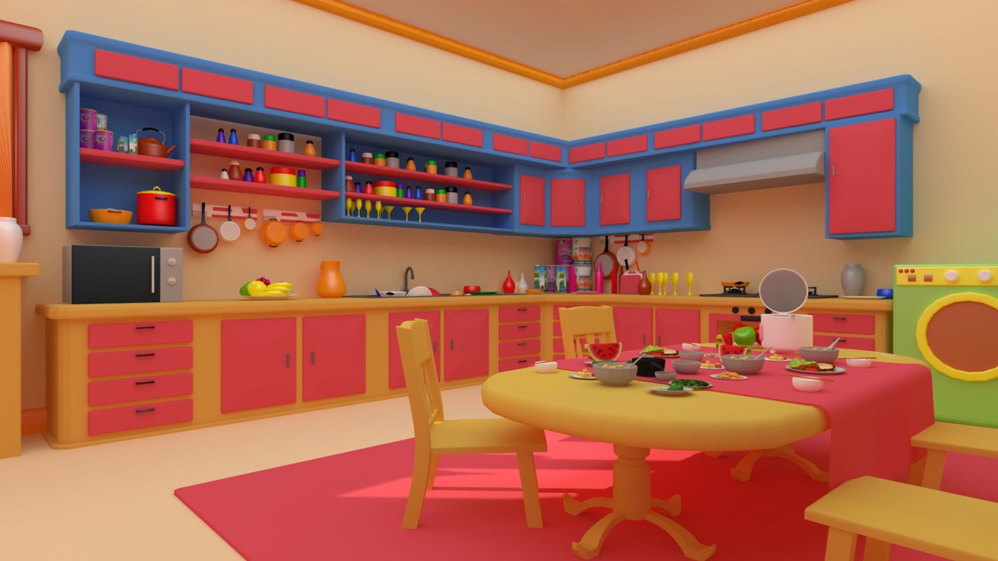 3D kitchen cartoon - asset - TurboSquid 1386955