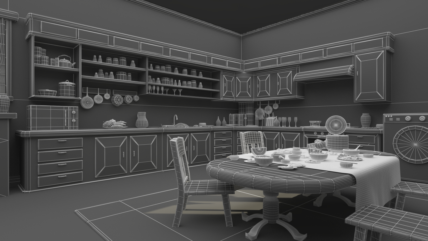 3D kitchen cartoon - asset - TurboSquid 1386955