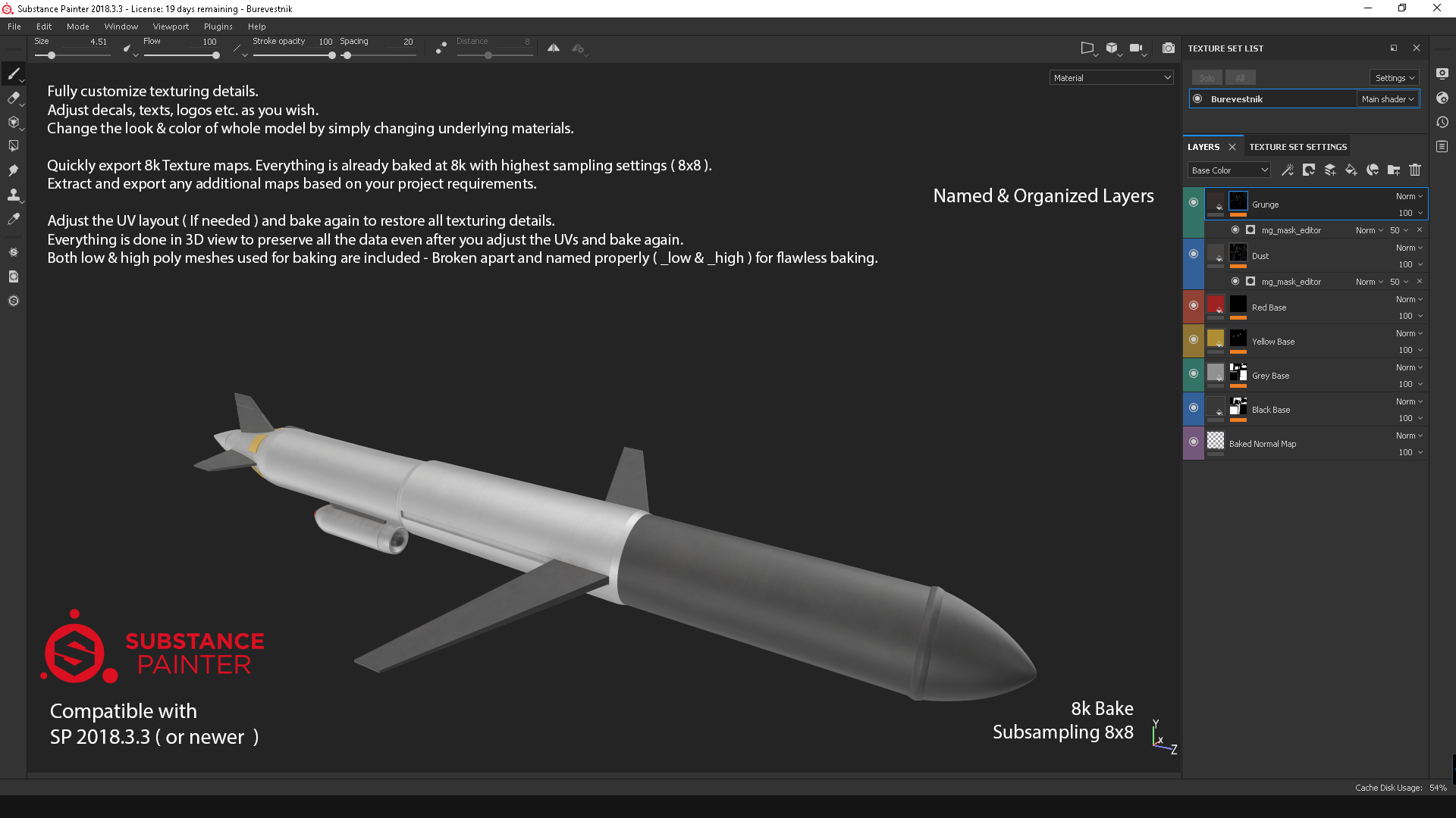 9m730 burevestnik - pbr model - TurboSquid 1387049