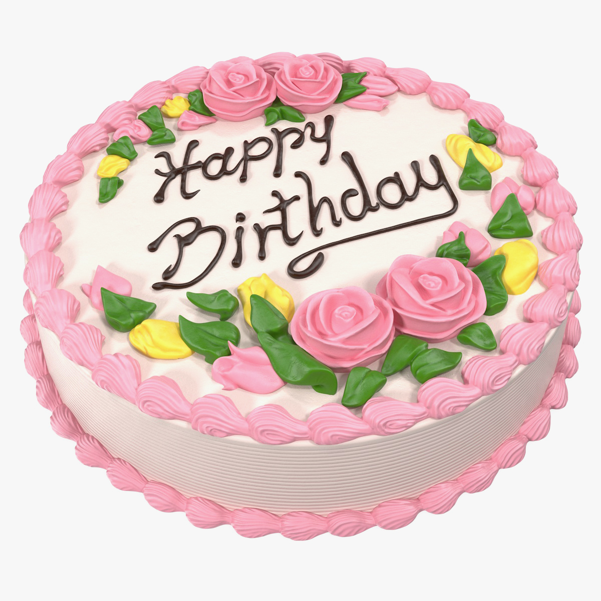 3D vanilla birthday cake - TurboSquid 1387641