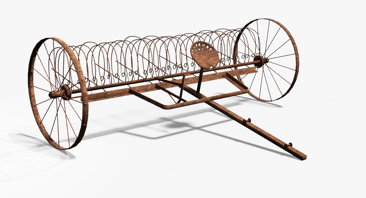 Antique hay rake 3D - TurboSquid 1386357