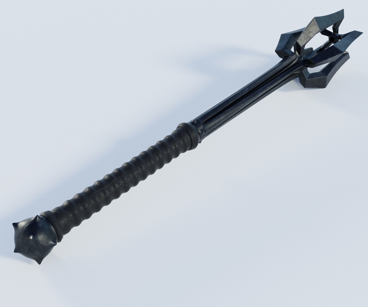 3D black mace model - TurboSquid 1387263