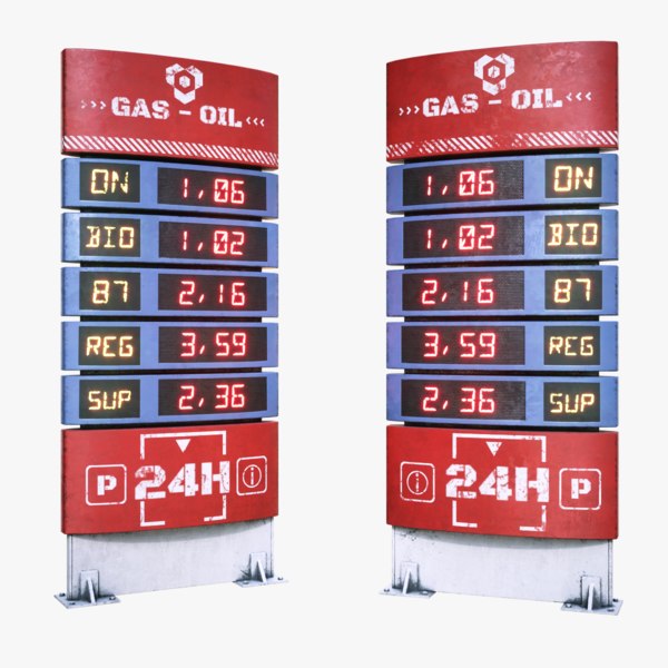 Fuel price display 3D - TurboSquid 1387672