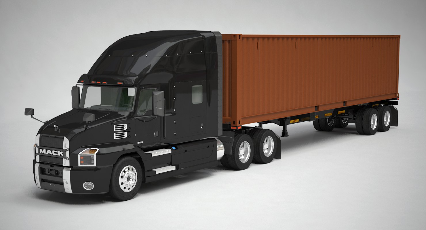 Mack anthem container trailer model - TurboSquid 1387851