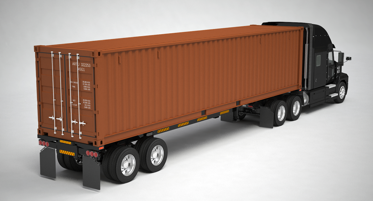 Mack anthem container trailer model - TurboSquid 1387851