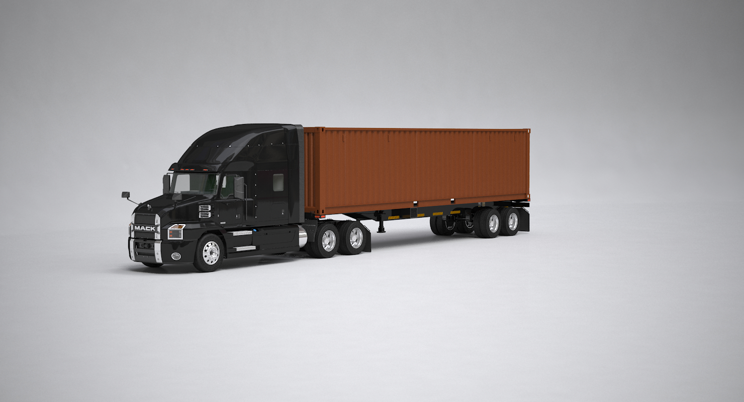 Mack anthem container trailer model - TurboSquid 1387851