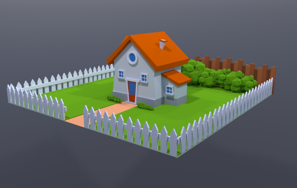Casa Low Poly Modelo 3D - TurboSquid 1387983