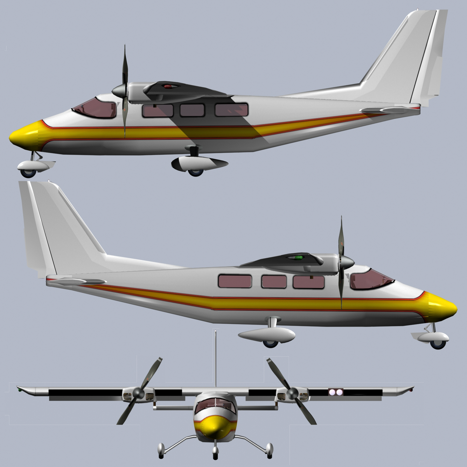 3D partenavia p68 commuter model - TurboSquid 1388467