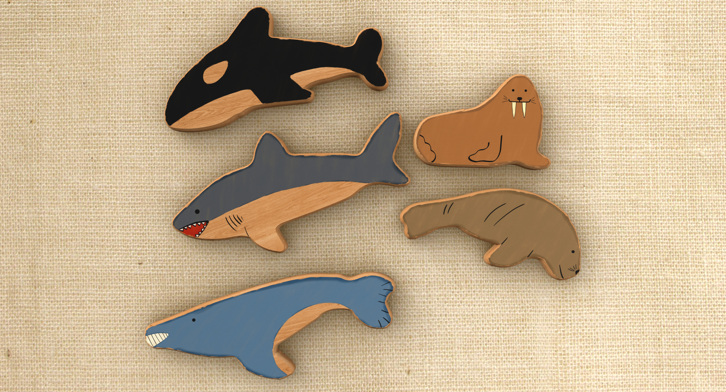 Wooden fishes toy model - TurboSquid 1390364