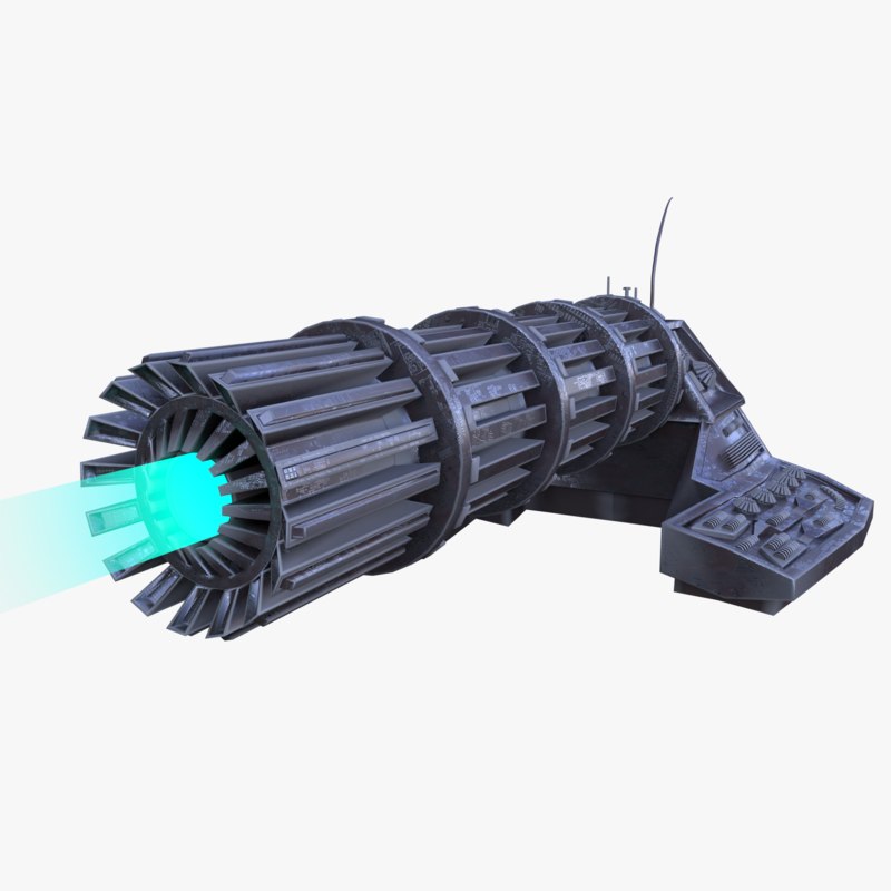 blend spaceship cannon gun