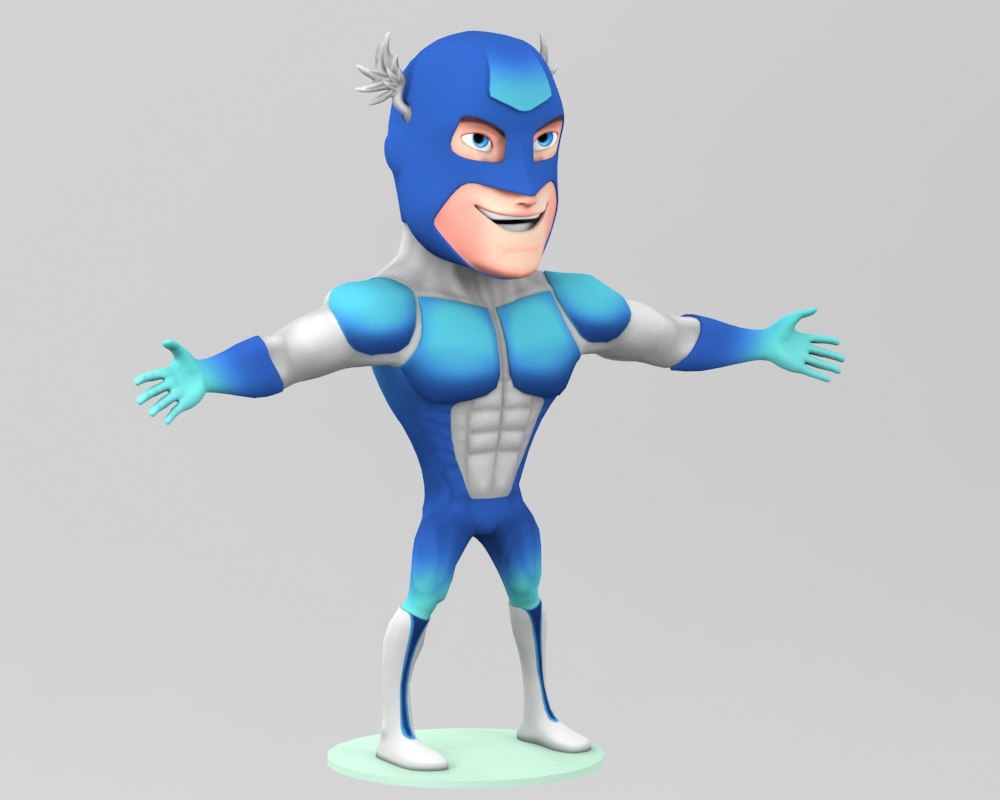 Super hero cartoon man 3D model - TurboSquid 1389170
