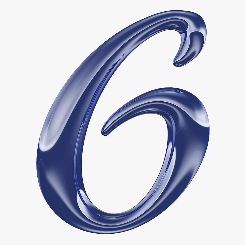 modèle 3D de Chiffre calligraphique 6 numéro 6 - TurboSquid 1389336