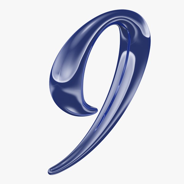 Calligraphic digit 9 number 3D model - TurboSquid 1389349
