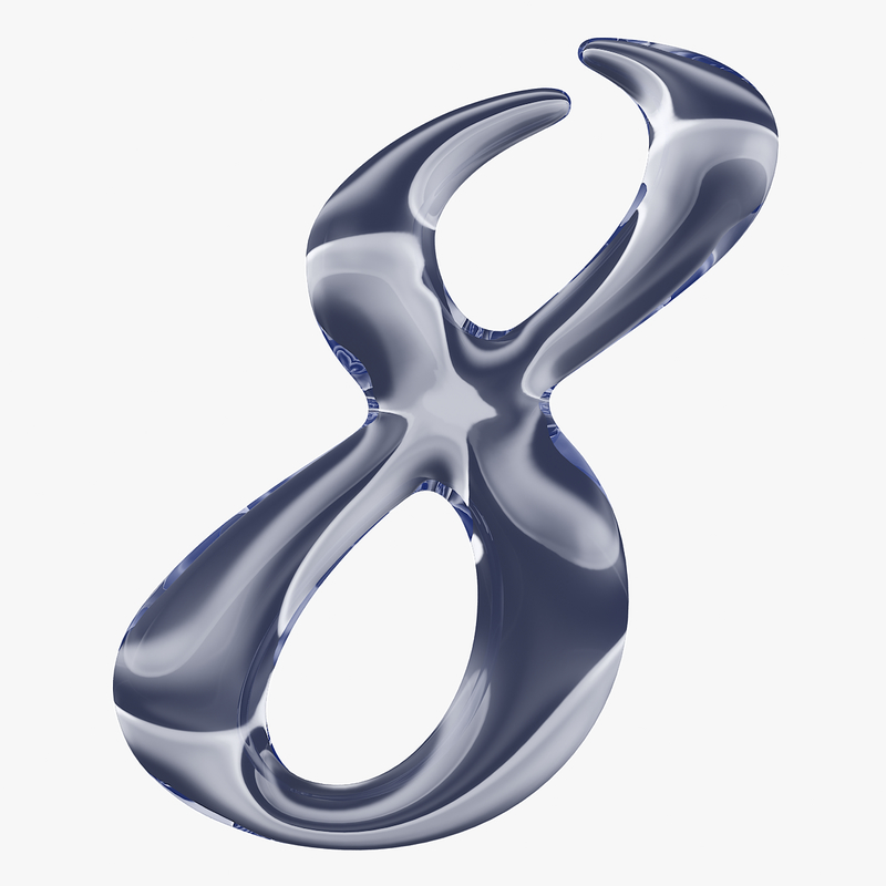 Calligraphic digit 8 number 3D - TurboSquid 1389341