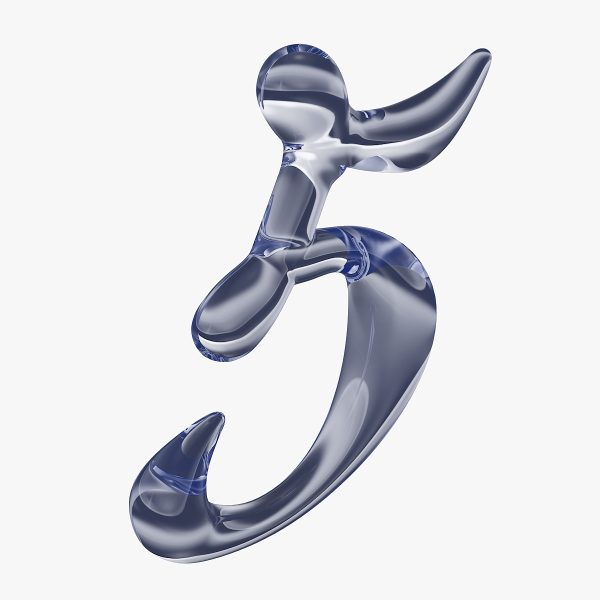 Calligraphic digit 5 number 3D - TurboSquid 1389333