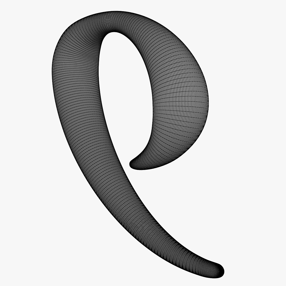 Calligraphic digit 9 number 3D model - TurboSquid 1389349