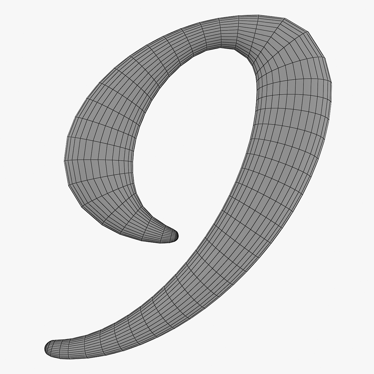 Calligraphic digit 9 number 3D model - TurboSquid 1389349