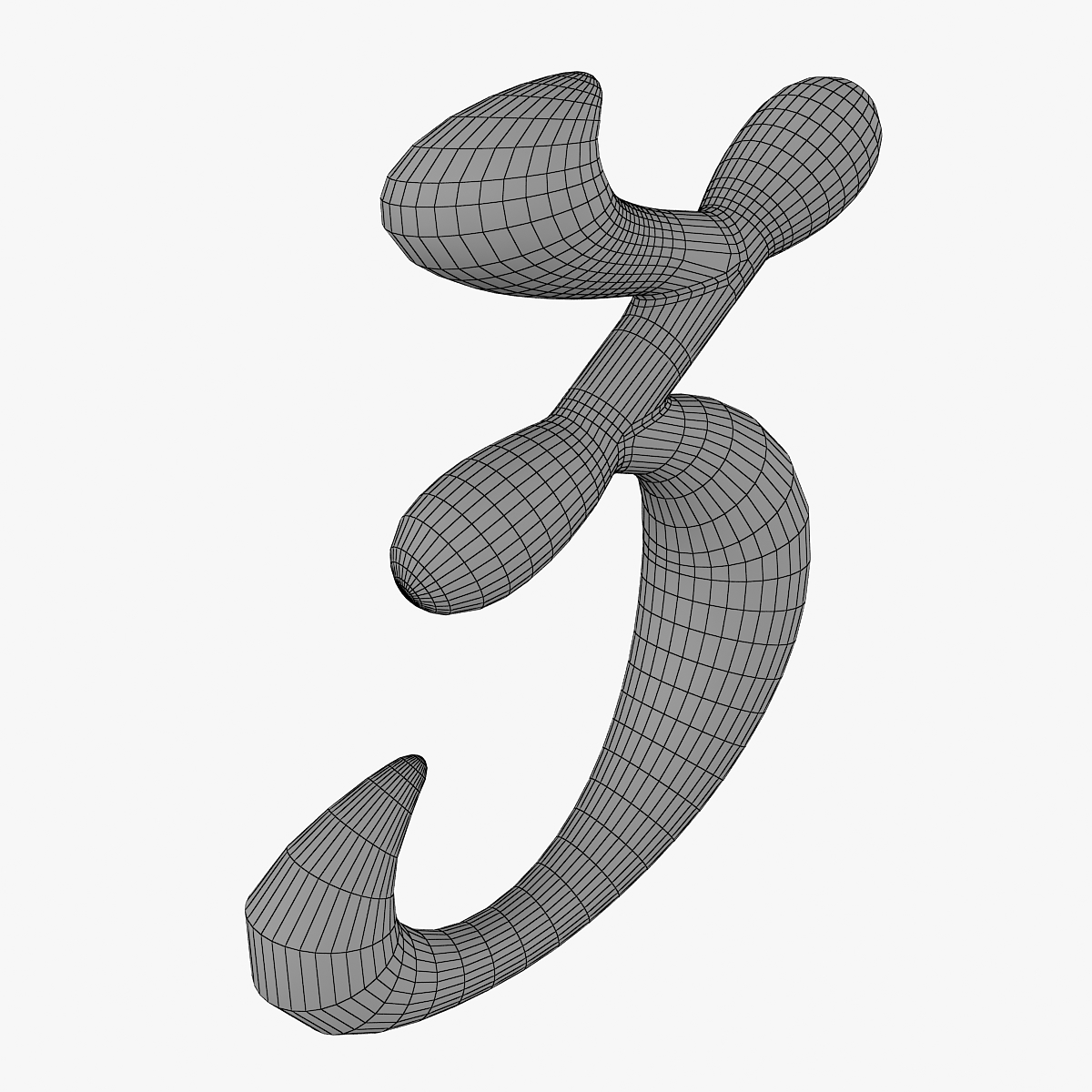 Calligraphic digit 3 number 3D model - TurboSquid 1389329