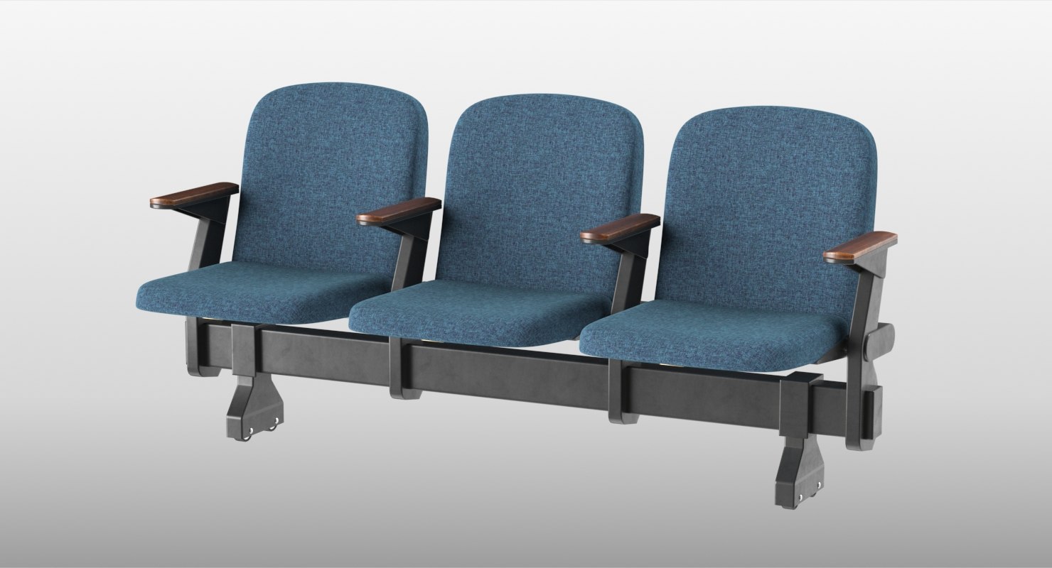 Realistic theatre chair open 3D model - TurboSquid 1389407