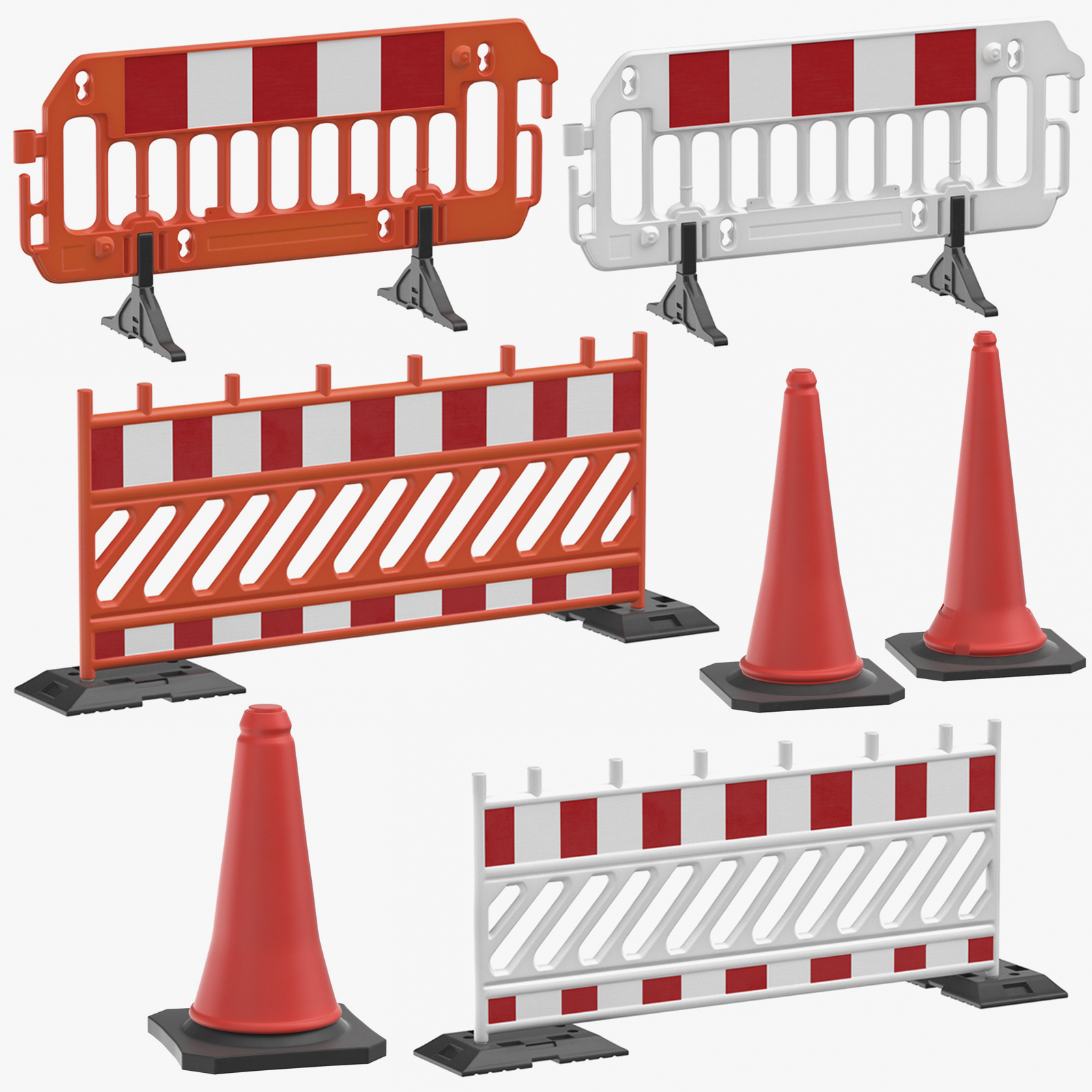 Construction barriers cones 3D model - TurboSquid 1390052