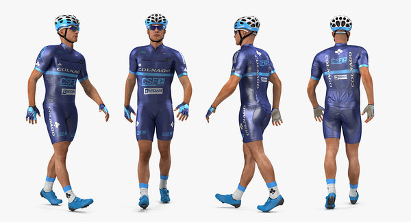 Athlete cyclist blue rigged 3D model - TurboSquid 1389602