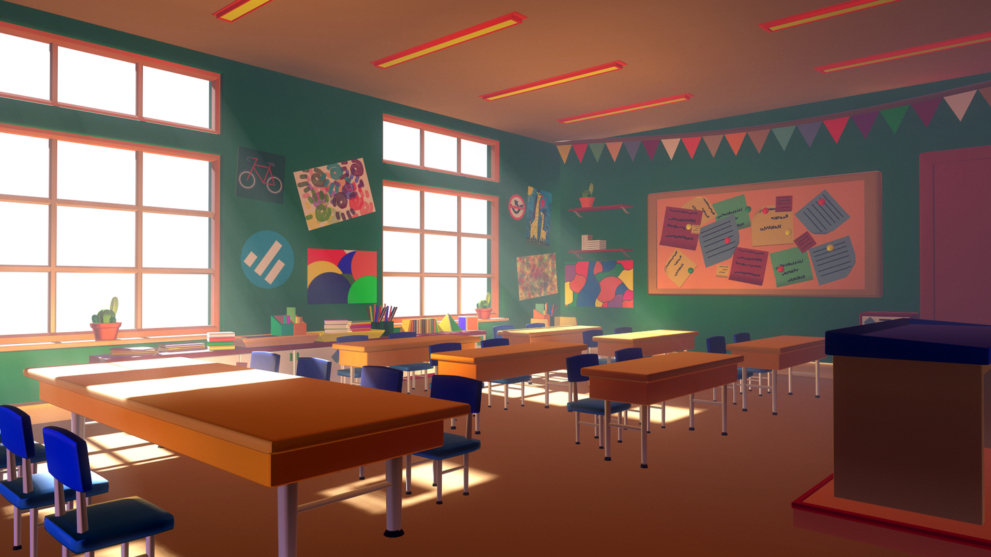3D classroom 02 cartoon - model - TurboSquid 1389590