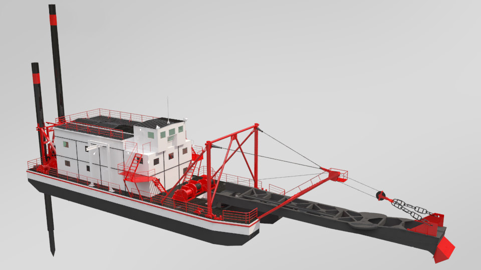 Dredger ship transport 3D model - TurboSquid 1387868